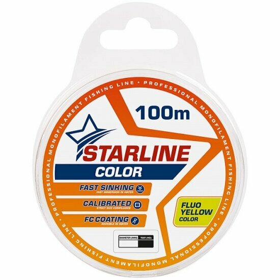 Леска Star Line STARLINE 100m (fluo yellow) 0.405мм