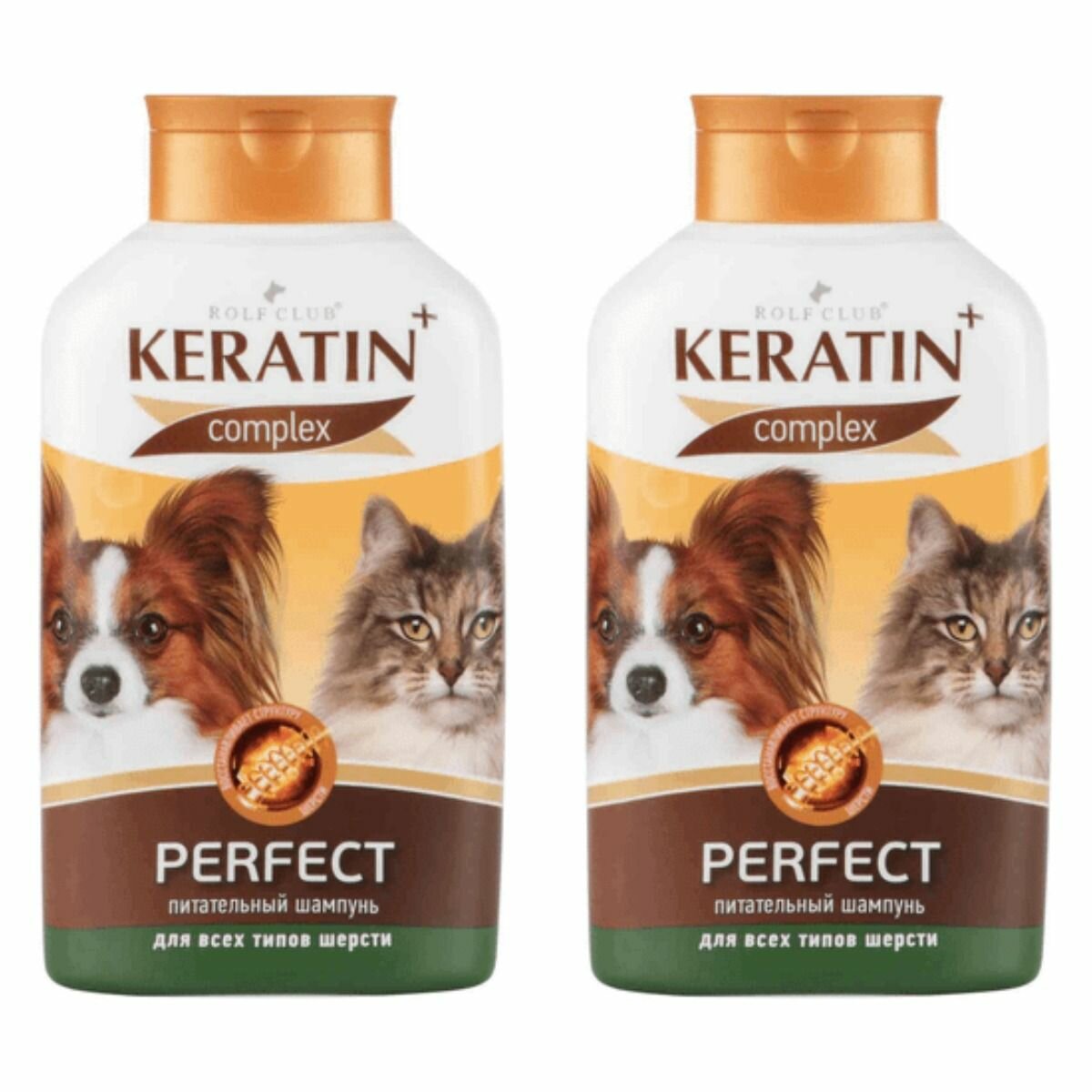 Rolf Club 3D Шампунь для собак и кошек Кератин+ complex Perfect для всех типов шерсти, 400 мл, 2 шт