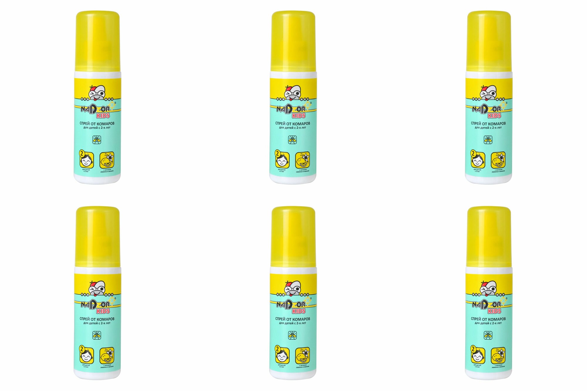 Nadzor Спрей от комаров для детей KIDS ISU0DET, с трех лет, 100 мл, 6 шт