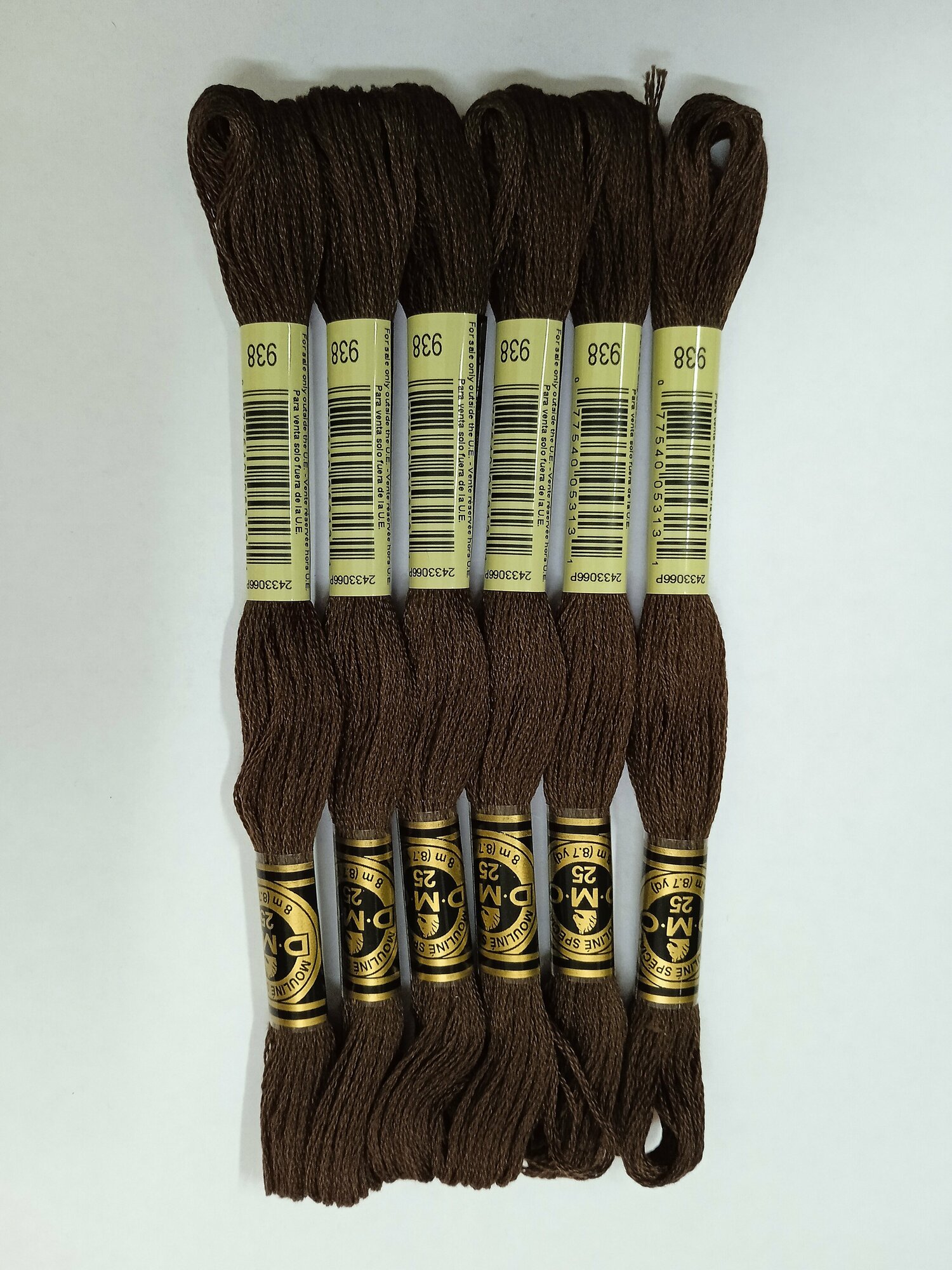 Набор ниток мулине, 8 м, 6 шт DMC-938_6