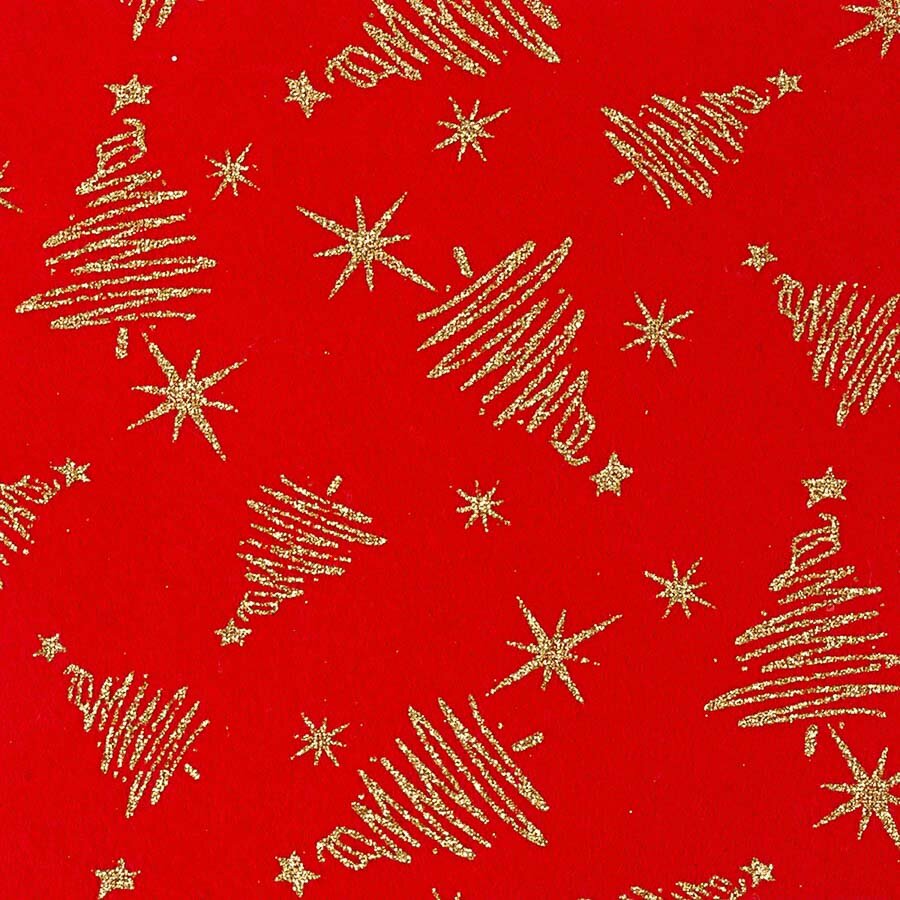 Фетр BLITZ FSH13-30/45 декоративный 30 см х 45 см +- 2 см №GPF503 звезды/красный