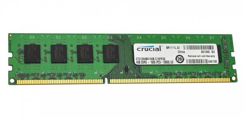 Оперативная память Crucial CT51264BA160B. C16FED2 DDRIII 4GB