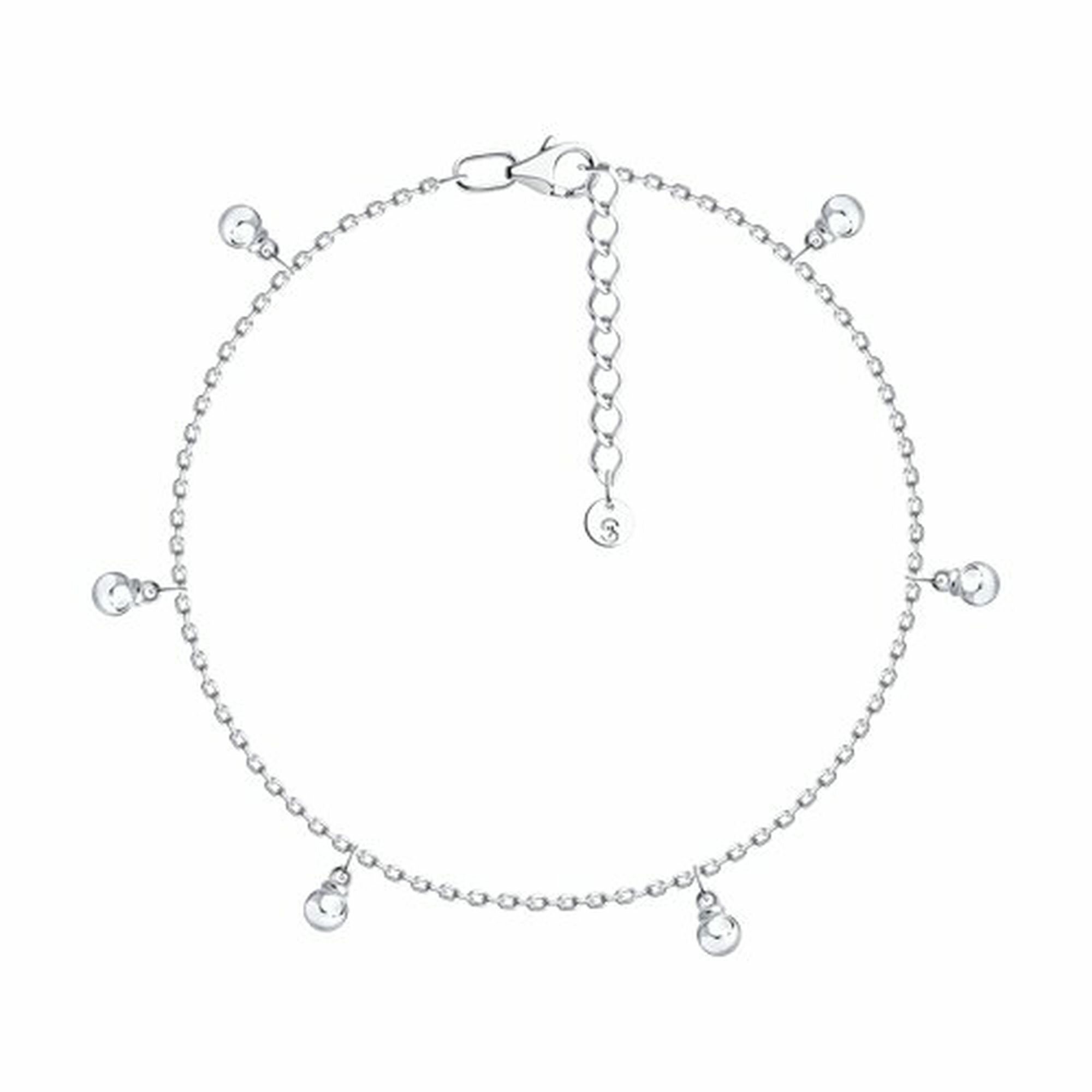 Браслет, серебро, 925 проба, родирование