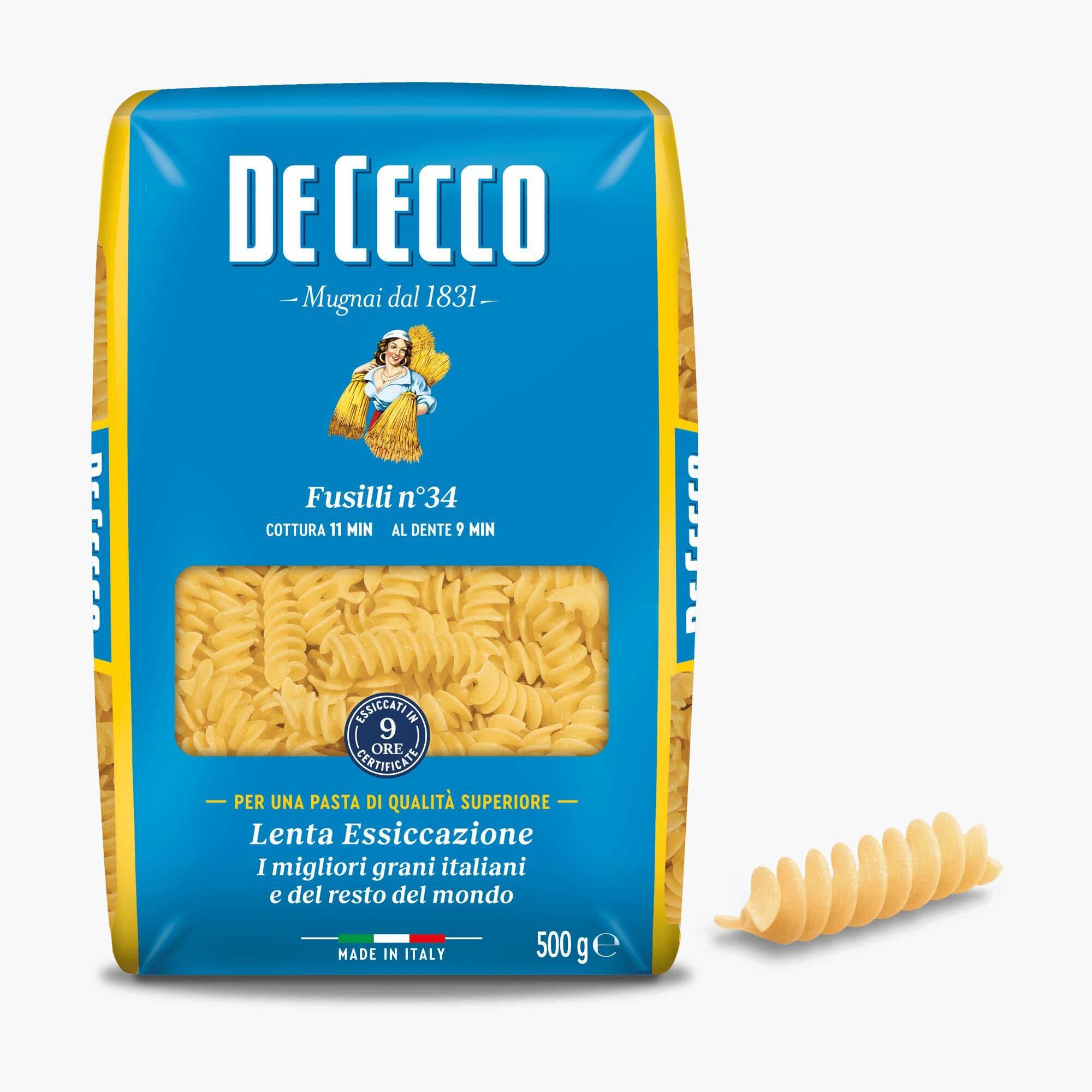 Паста Фузилли De Cecco №034 Fusilli, из твердых сортов пшеницы, 500 г