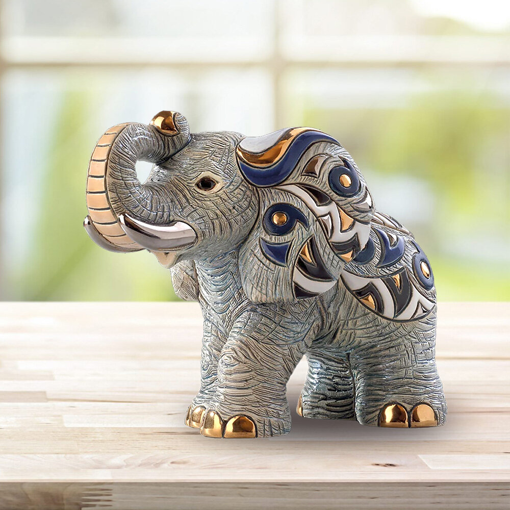 Статуэтка De Rosa "Африканский слон", ручная работа, керамика, 14 см, для любого праздника