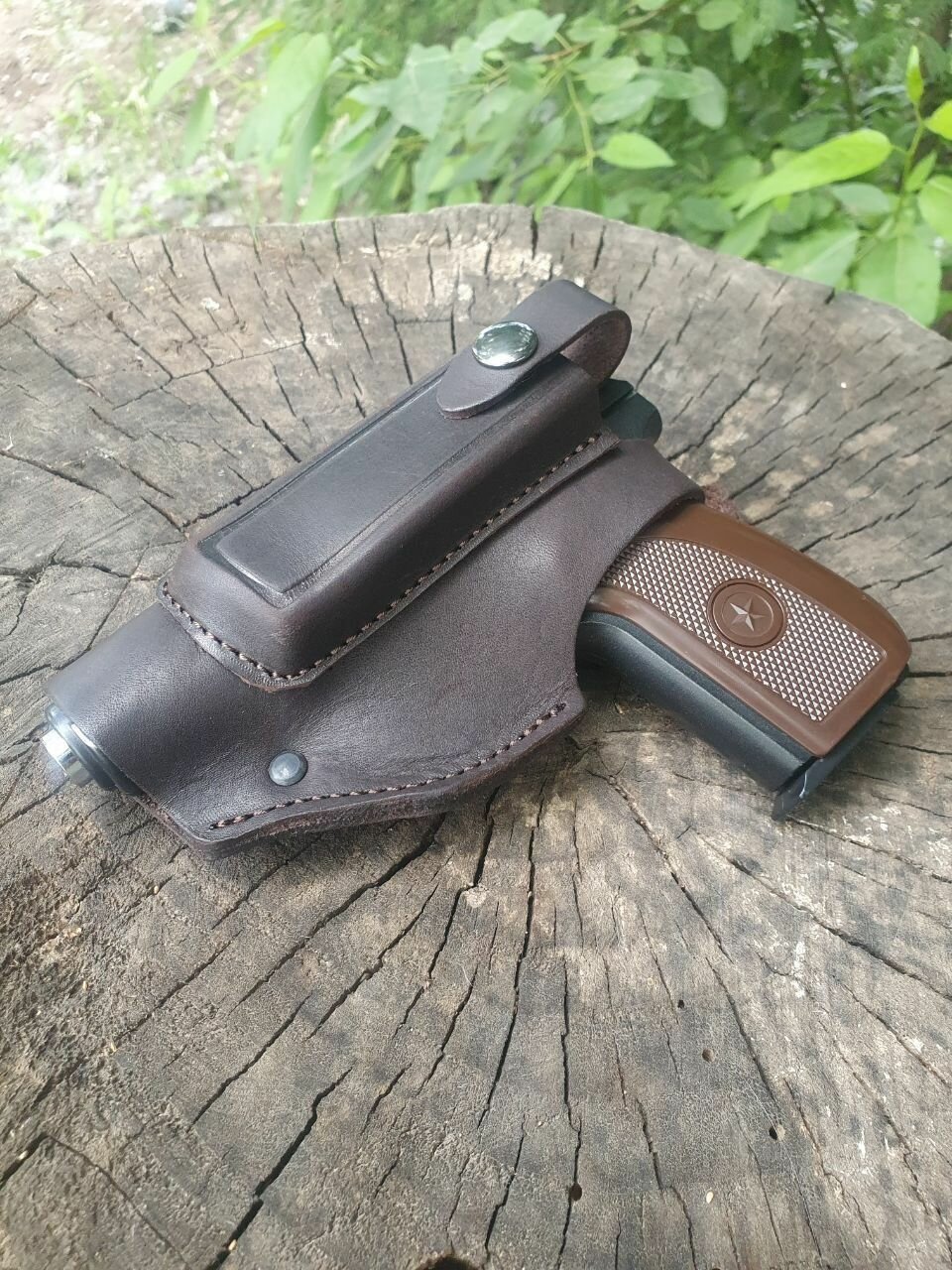 Кобура для оружия для левши с дополнительной обоймой, поясная пформованная с пеналом