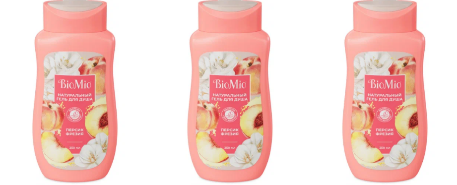 Натуральный гель для душа BioMio с маслом персика, 250 мл