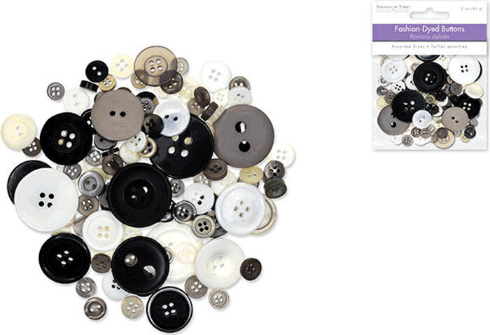 Набор пуговиц ассорти "Оттенки черно-белого" (60 гр.)