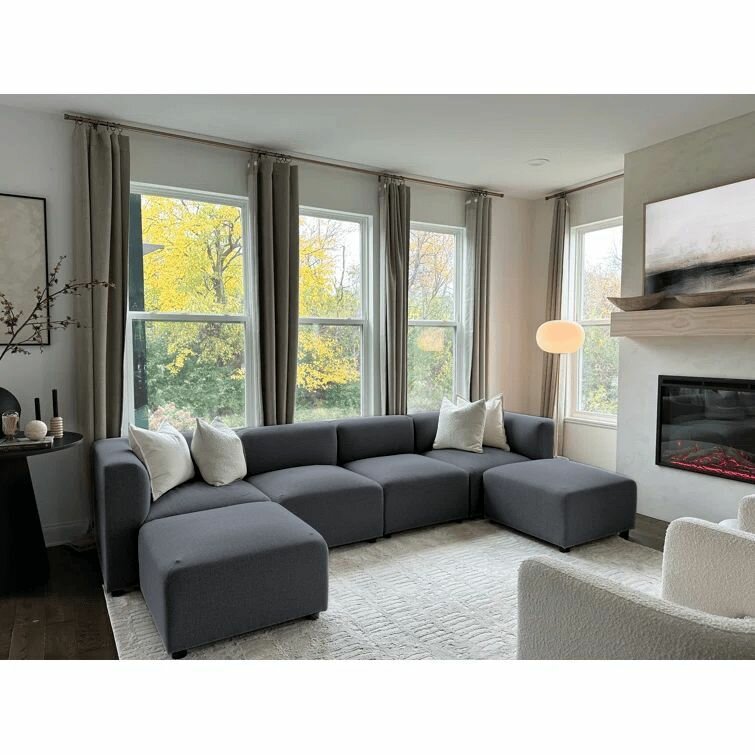 Угловой модульный диван Лаунж Плюс (Lounge Plus), 410х162х70 см, нераскладной, с мягкими подлокотниками