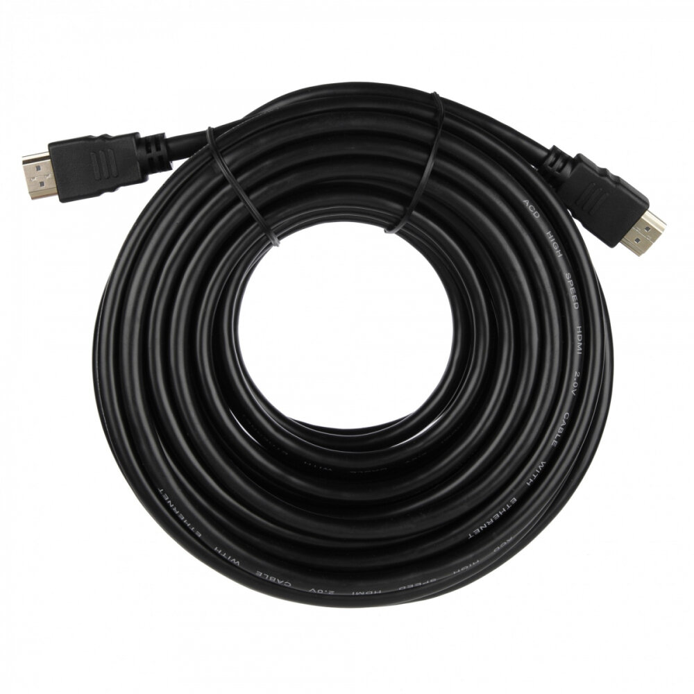 Кабель HDMI ACD-DHHM2-10M HDMI 2.0, Golden Plated,19m/19m, Черный, 10м