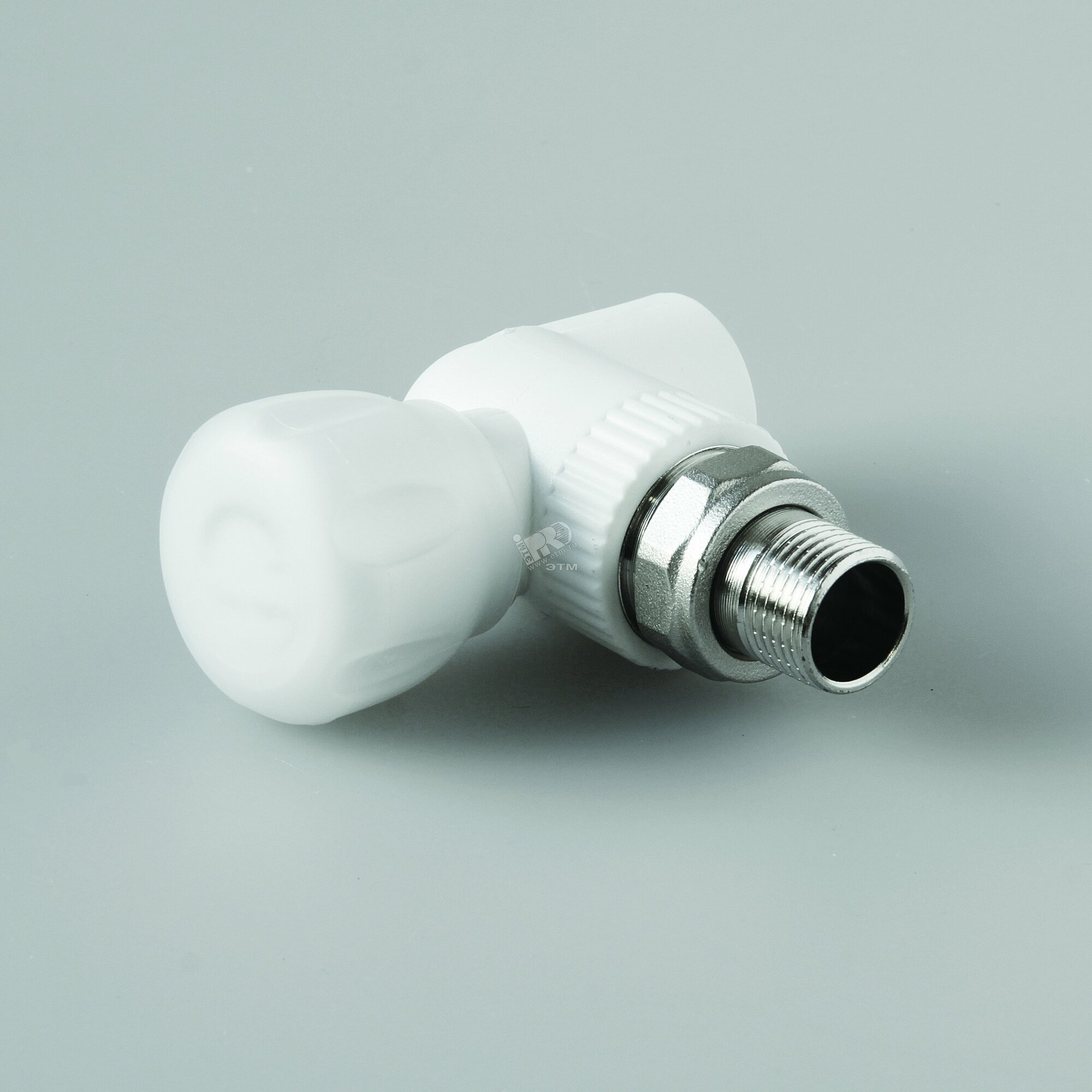 Кран шаровой 20x1/2' угловой для радиатора полипропиленовый PPR белый Pro Aqua PA42108