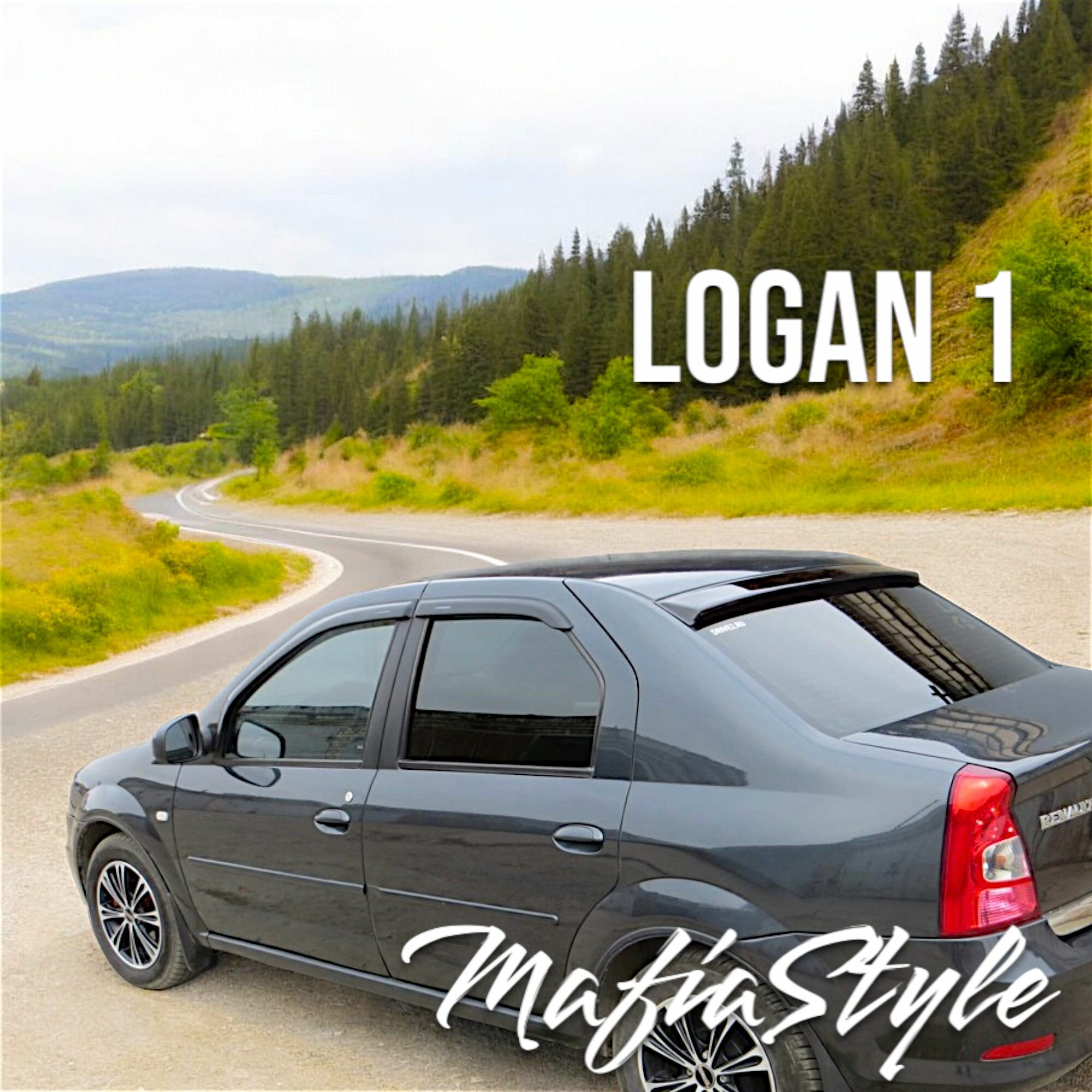 Дефлекторы боковых окон для Renault Logan 1 c 04-13г. ( Рено Логан 2 ) 2004 2005 2006 2007 2008 2009 2010 2011 2012 2013 / Накладка на двери , ветровики на стекла двери автомобиля