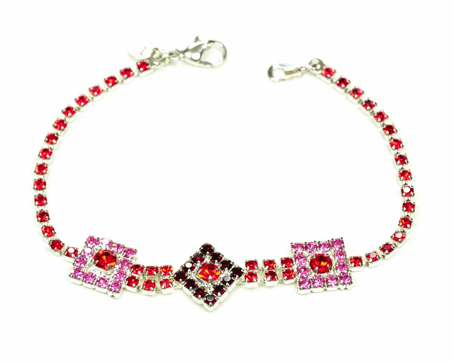 Браслет, стекло, хрусталь, богемское стекло, стразы, кристалл