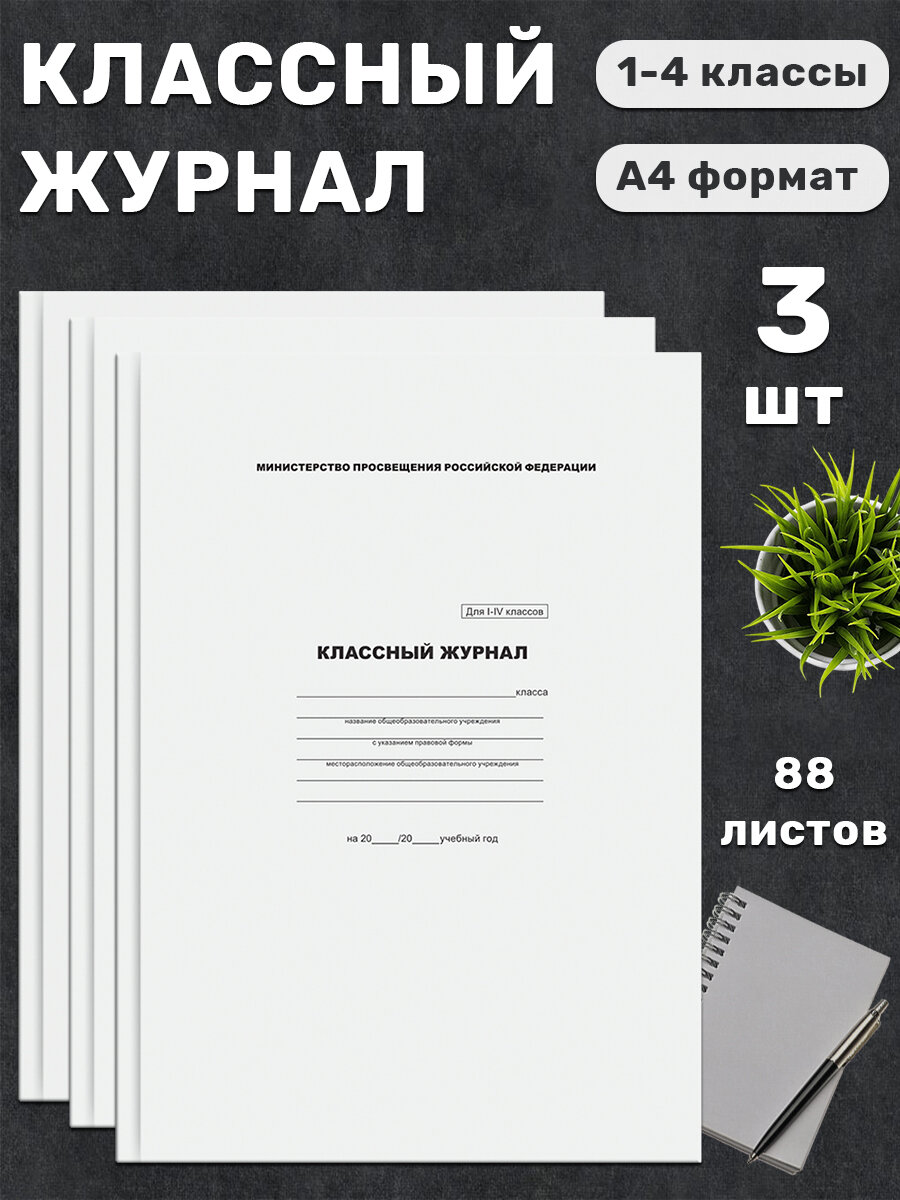BG Классный журнал для 1-4 классов, 3 шт