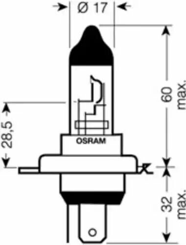 Лампа г/с H4 (60/55W) P43t-38 Original 12V 64193 4050300001470 OSRAM