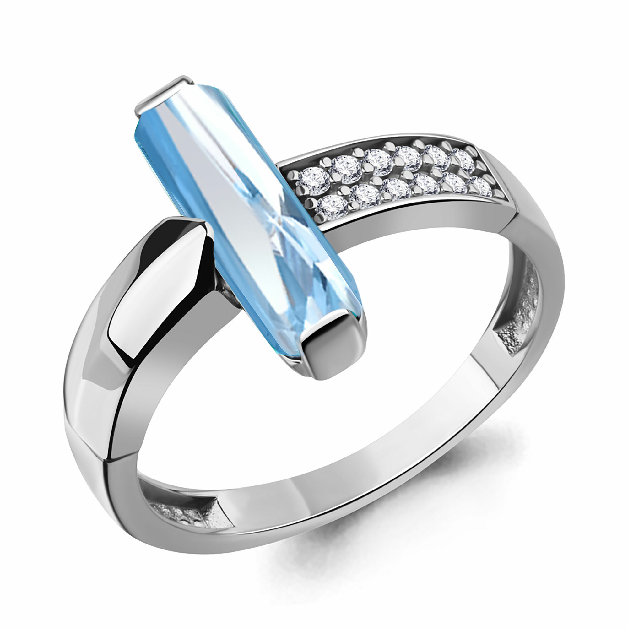 Кольцо, серебро, 925 проба, родирование, фианит, турмалин