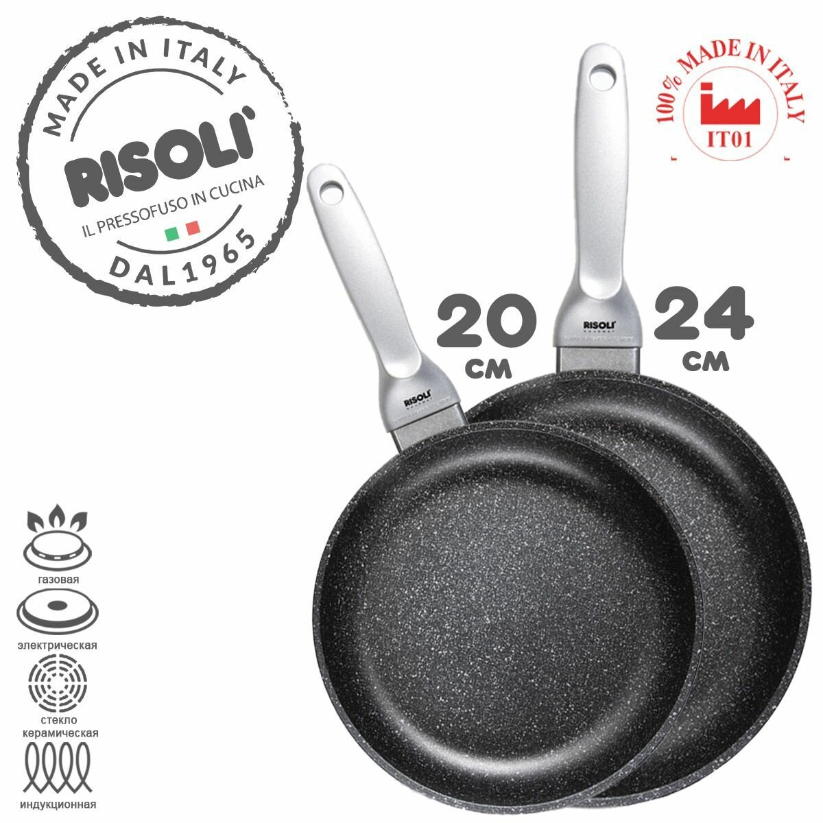 Набор сковород Risoli Granito 20 см 24 см