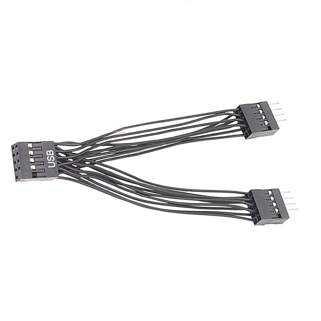 Расширительный кабель USB 9-контактный переходник с гнезда на двойной 9P штекер от 1 до 2 удлинитель Y-образный сплиттер адаптер кабель для компьютера материнской платы 10 см