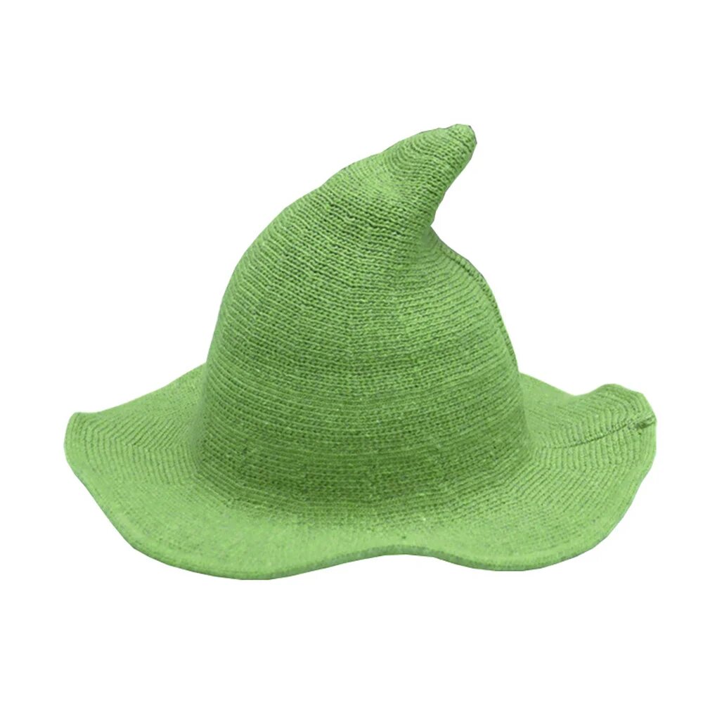 Женская детская шерстяная шляпа ведьмы Green