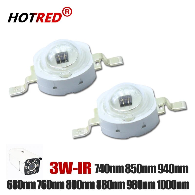 5 шт. ИК-светодиодов 1W 3W HotRed для ночного видения IR 1000-1050nm