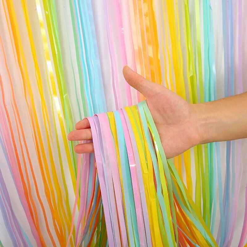 Радужная фольга с бахромой, цвет Rainbow 4