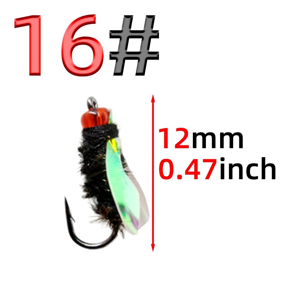Искусственные мухи для рыбалки Крылатый крючок 12#14#16#18 3(size16)