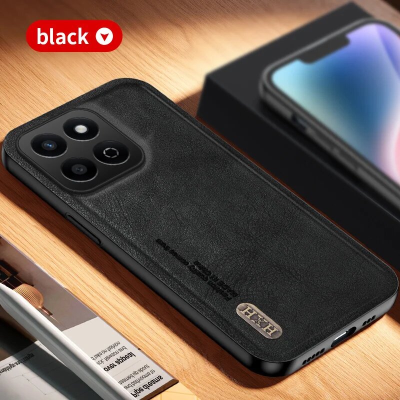 Чехол для Honor X7c, магнитный автомобильный держатель, чехол для телефона из искусственной кожи, мягкая силиконовая задняя крышка для Honor X7c Черный, черный