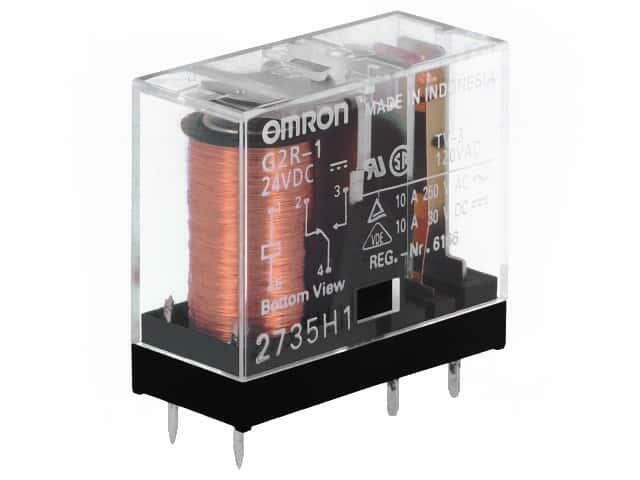 Реле OMRON G2R-1 24VDC, электромагнитное, SPDT, Uобмотки 24ВDC, 10 A/250ВAC