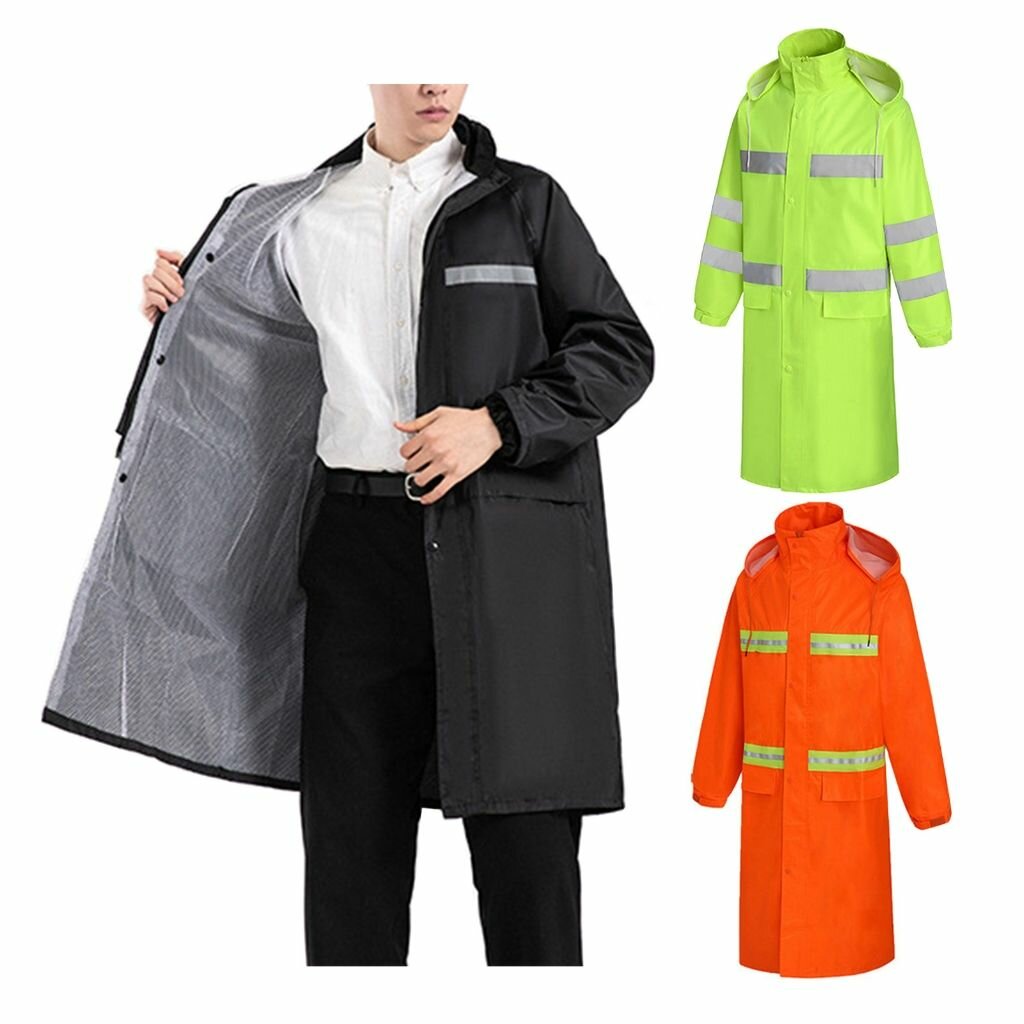 Непромокаемый дождевик с капюшоном, светоотражающий элемент с высокой видимостью