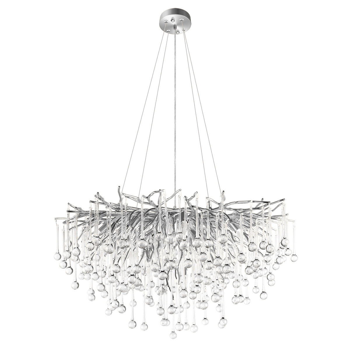 Подвесная люстра Loft IT Drops 10376/800, дизайнерская, прозрачный плафон, серебристая арматура