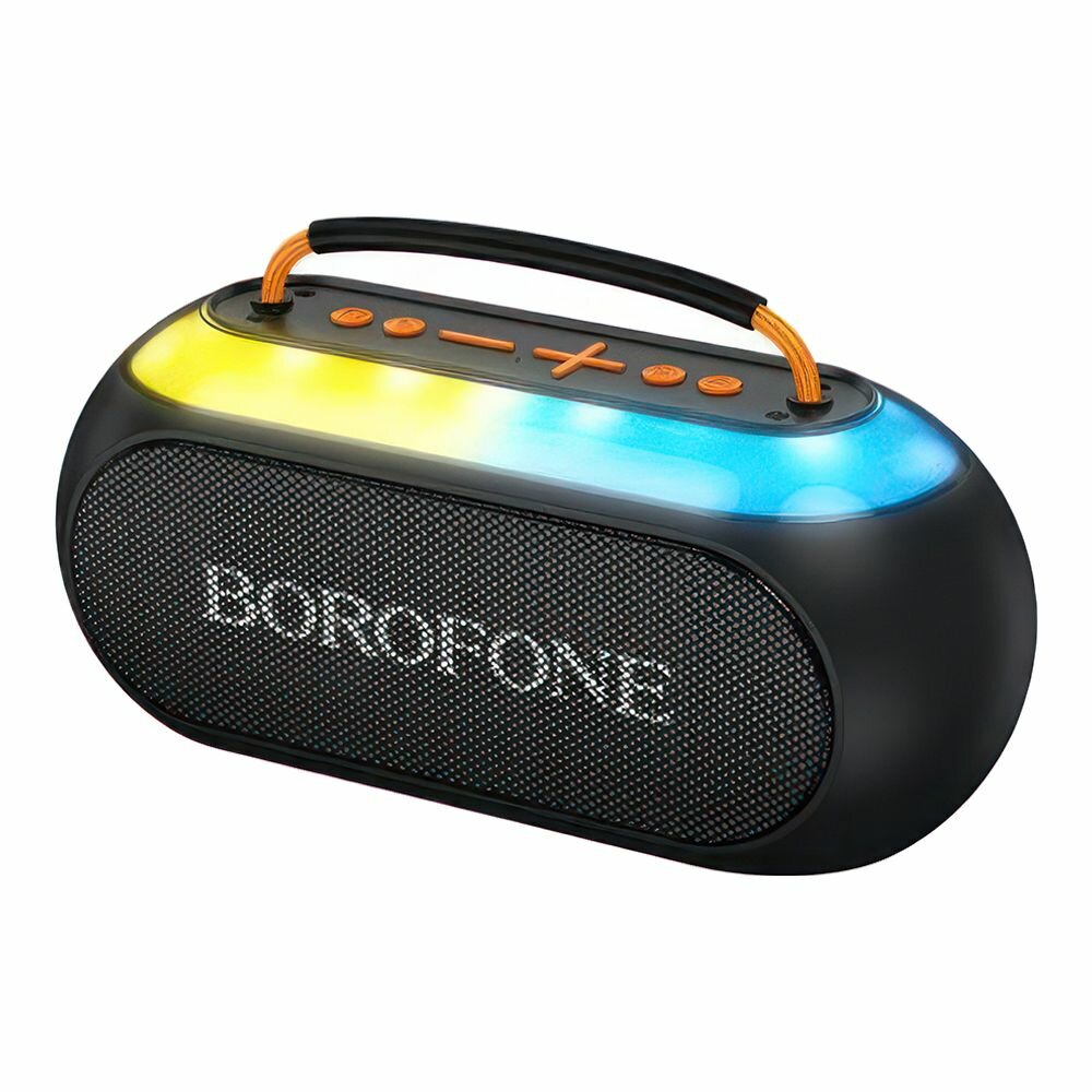 Bluetooth колонка BOROFONE BP23 Spring, BT 5.4, 2x8W, AUX/microSD/USB/LED/Микрофон/Караоке (черный)