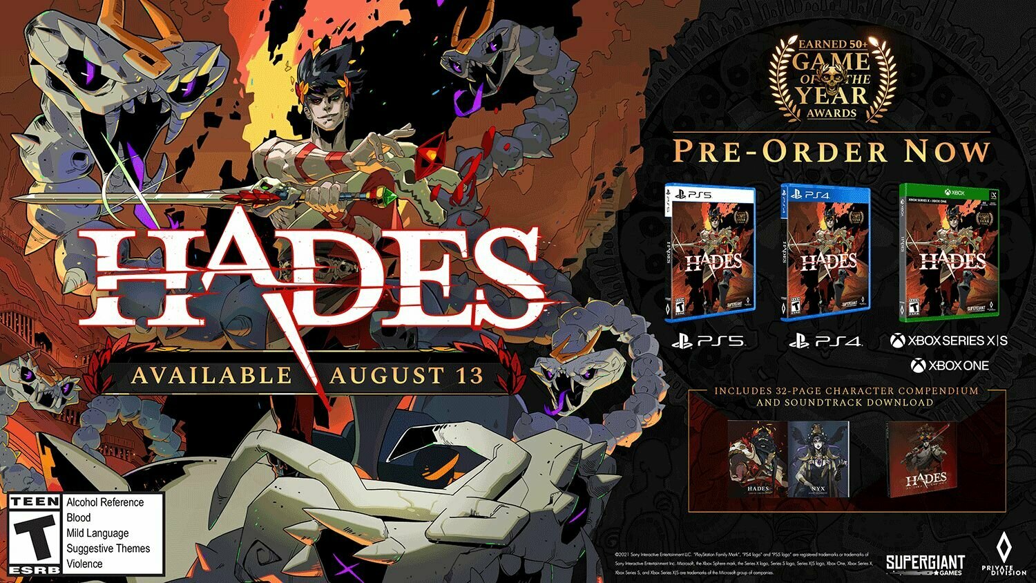 Игра Hades , для Xbox One / Xbox Series X , Blu-ray, Русские субтитры — фото 1
