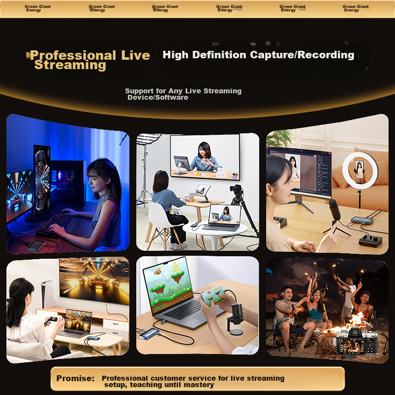 Lvjuneng Video Capture Card Live Streaming 4K60HZ Frame HDMI Camera HD Recording for PS5/Xbox/Switch/iPad Camera Computer Mobile Douyin Black Myth： Wukong