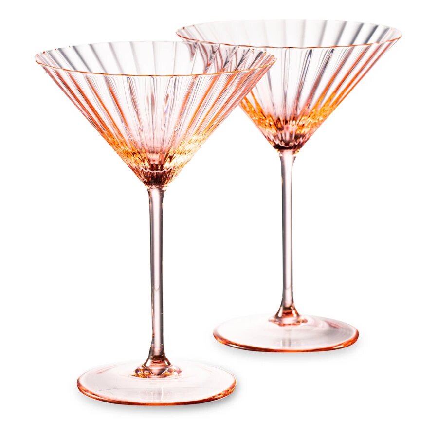 Набор бокалов для мартини Anna Von Lipa Лион 210 мл, 2 шт, стекло хрустальное, розовый
