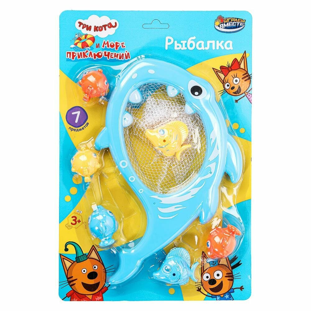 Игра рыбалка "Три Кота" сачок, 33х22х3,5 см. Играем Вместе 2206V0040-R