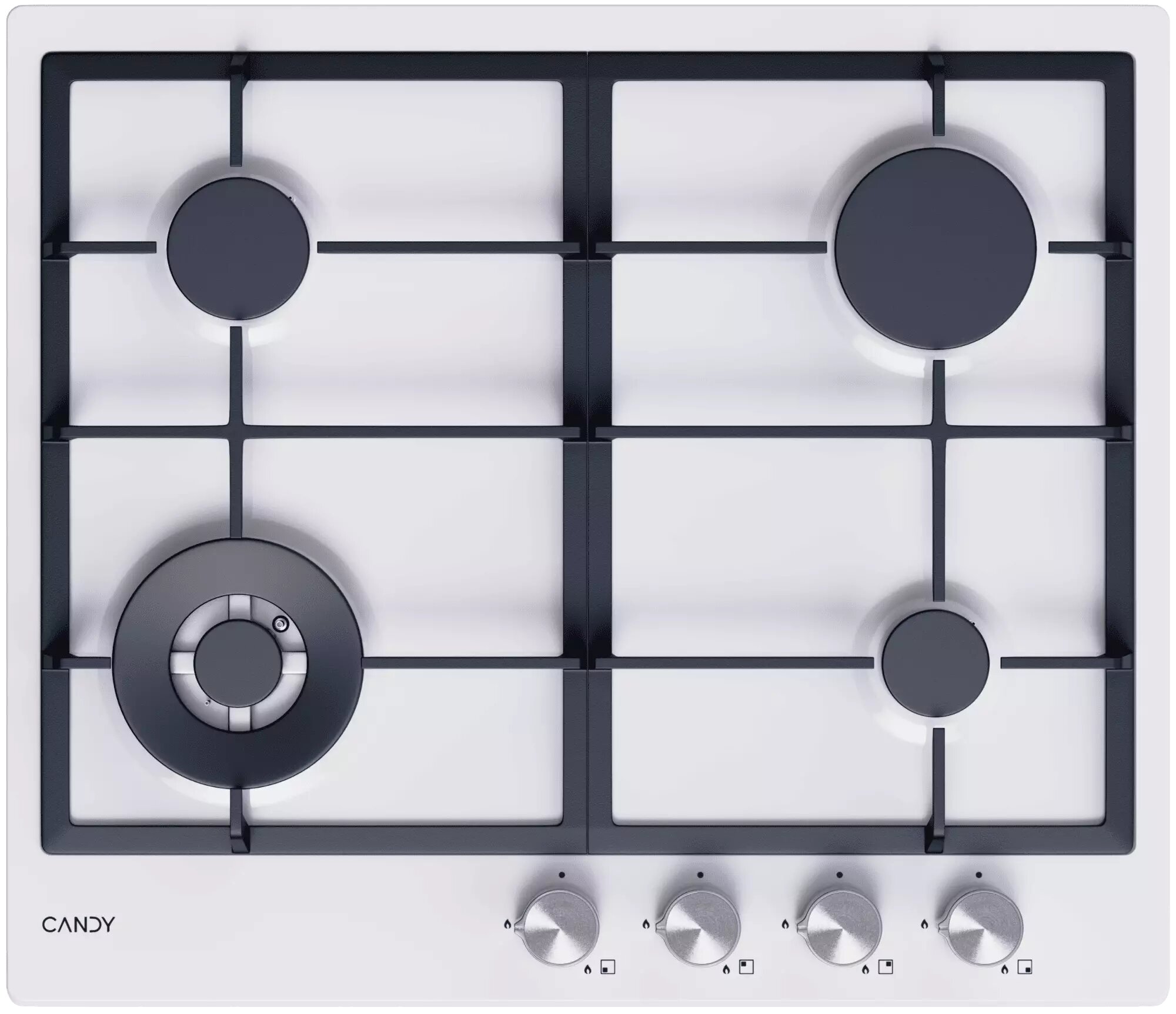 Варочная панель CANDY CHG6BF4WPXWRU, 4 газовые конфорки, цвет белый