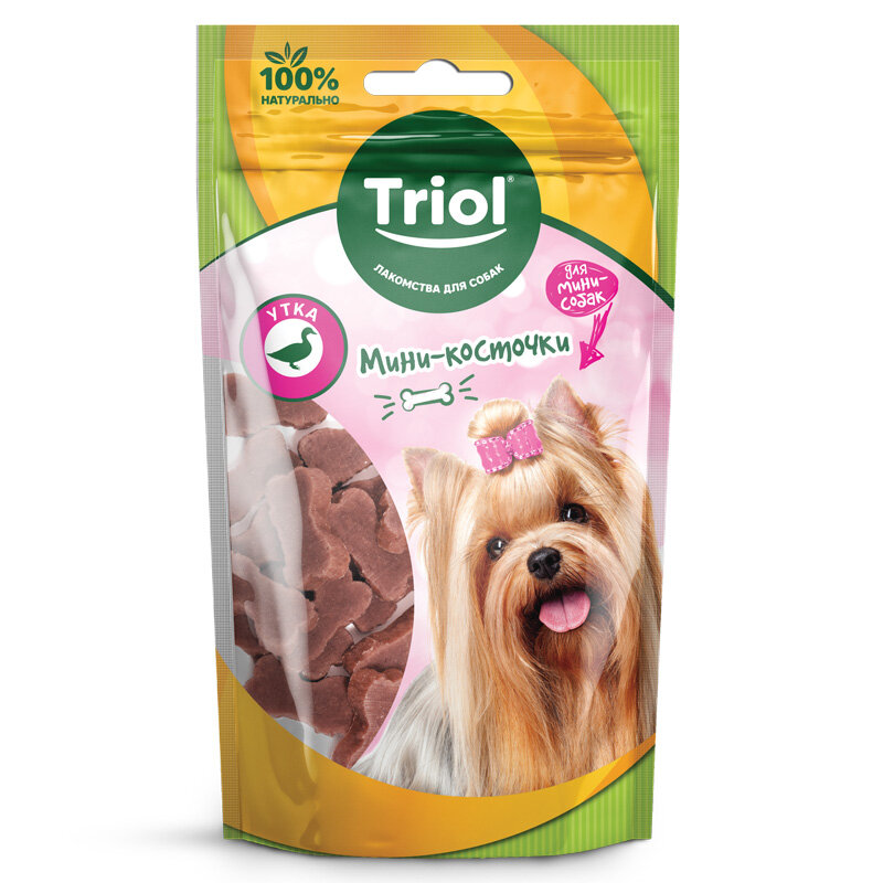 Лакомство для мини-собак Triol "Мини-косточки из утки", 50 г, 1 уп