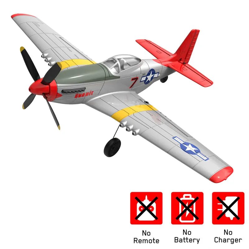 Volantex P51D Mustang/Zero PNP Самолет Красный, RED P51 PLANE