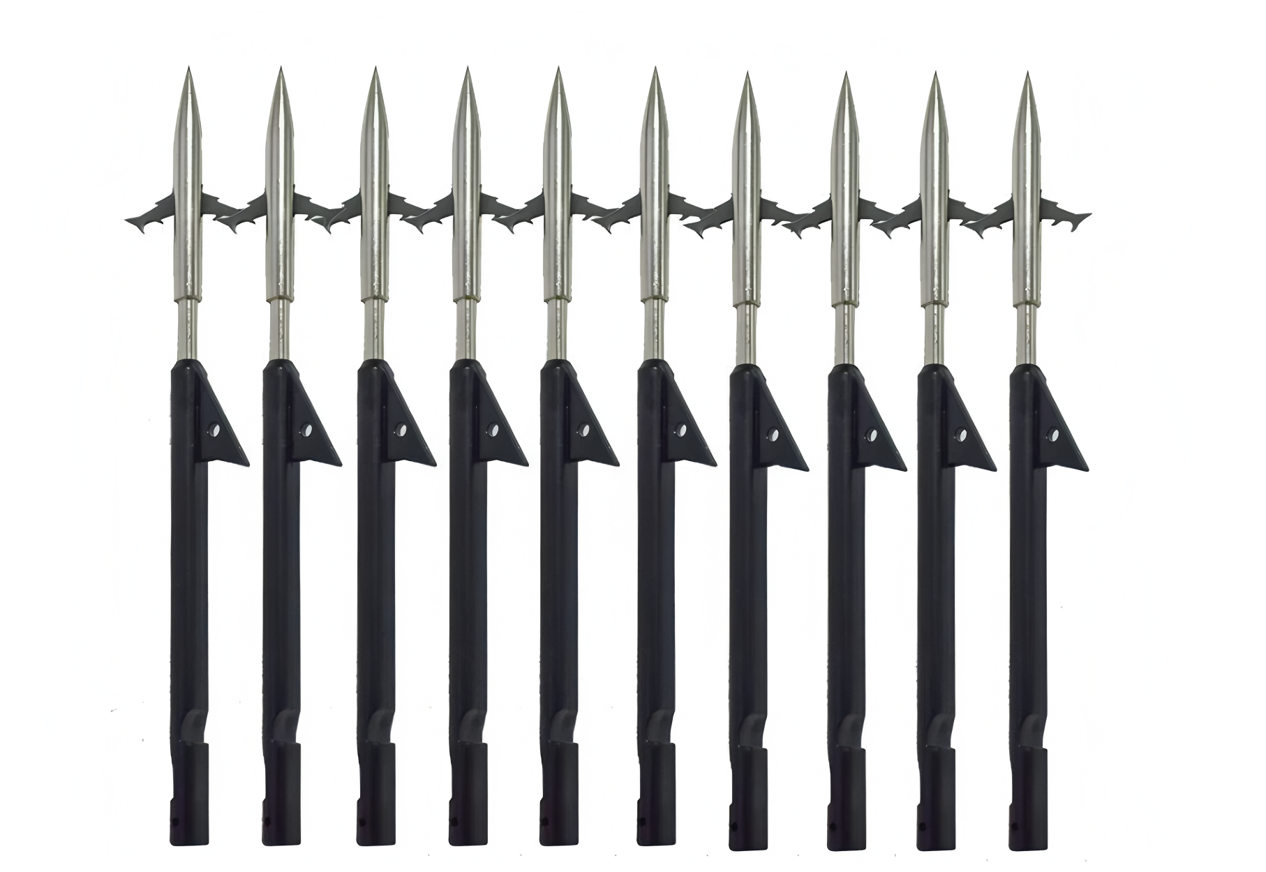 Рыболовные стрелы из нержавеющей стали 18см, цвет чёрный/серебристы, 10шт