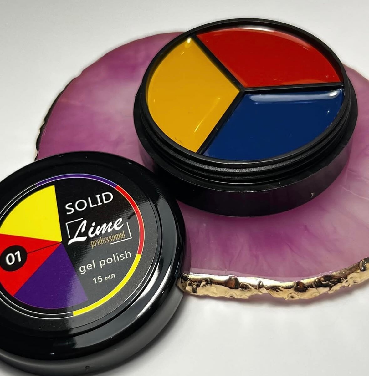 Гель- краска для ногтей, градиента. Твердый гель-лак №01 красный синий желтый, 15 мл