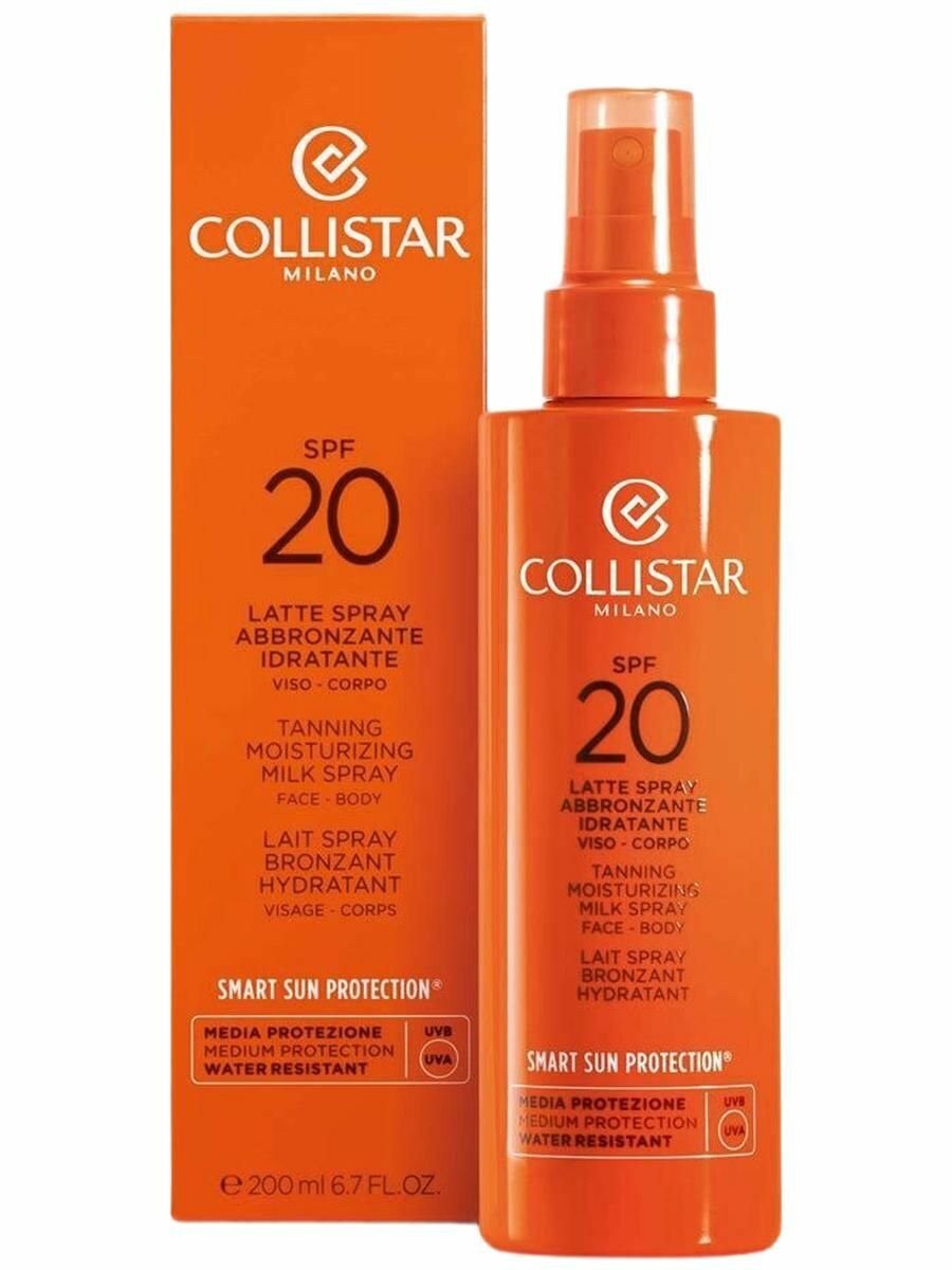 Collistar - Tanning Moisturizing Milk Spray SPF20 200 ml Увлажняющее молочко спрей для загара лица и тела 200 мл