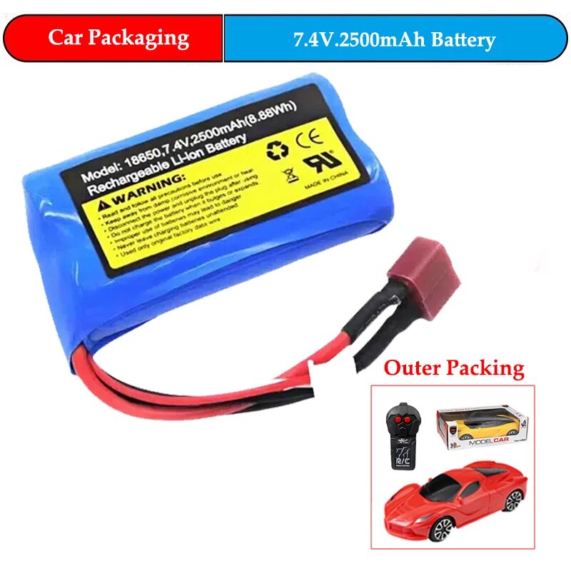 Аккумулятор LiPo 7.4V 2500mAh для Wltoys 12428/144001, 2500 mAh