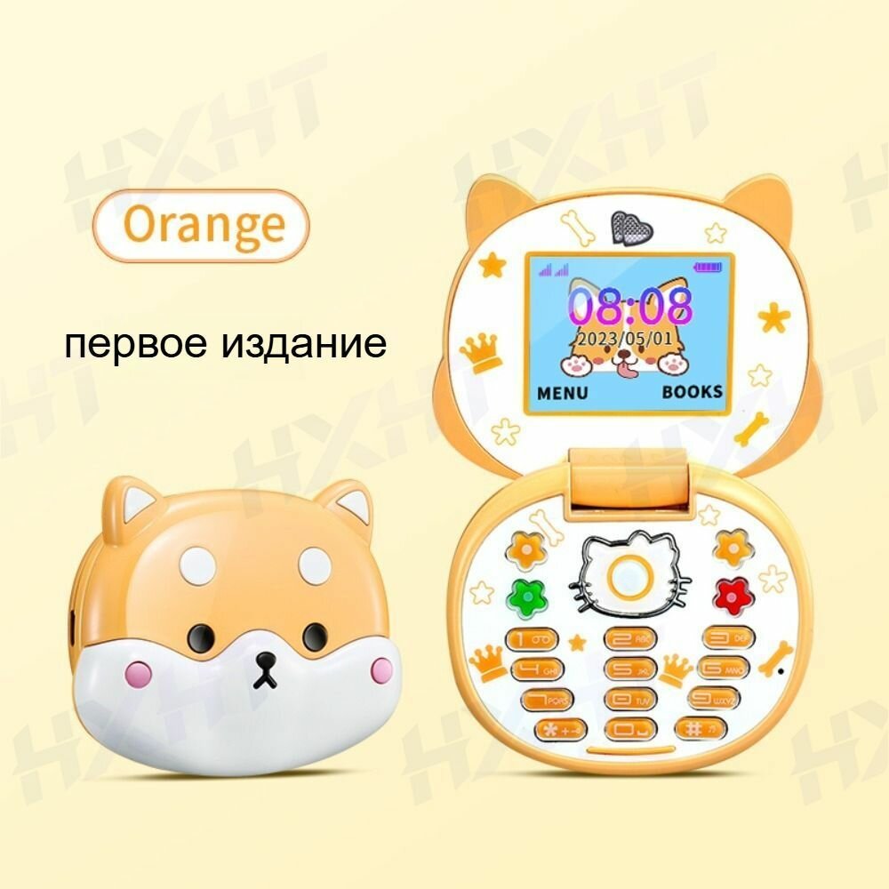 Мини-телефон С Откидной Крышкой (F80/Koki Flip Girl): Для Детей, 1,8 Дюйма, SOS, Bluetooth, MP3, FM-радио, Две SIM