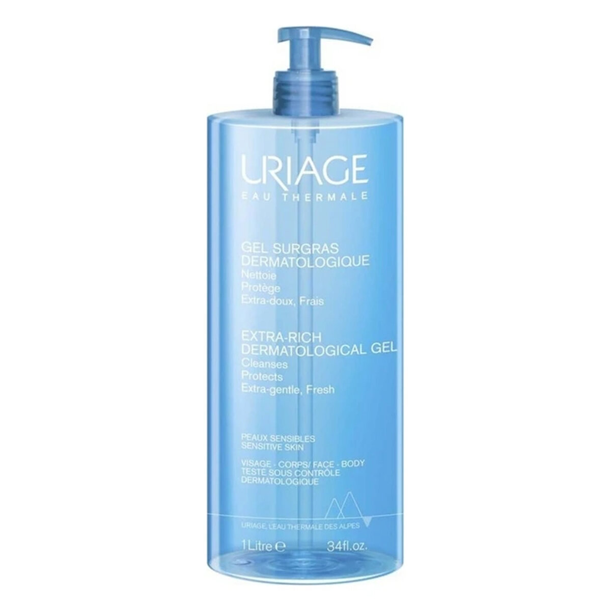 Очищающий гель для лица и тела Uriage Eau Thermale Gel Surgras Dermatologique Гель 1000 мл