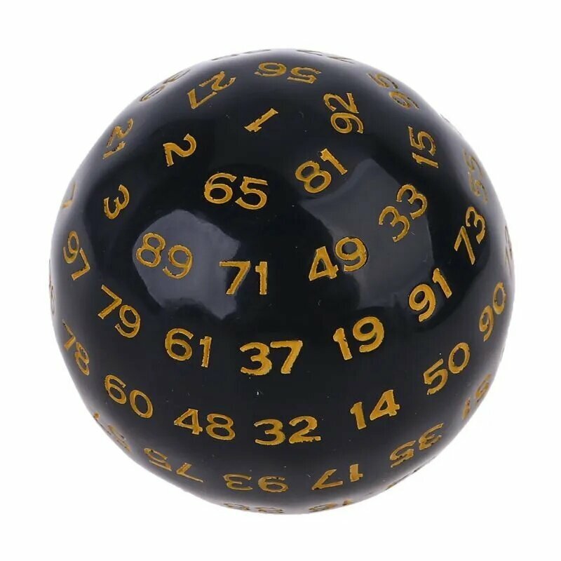 Игральная кость - 100 граней - желтая