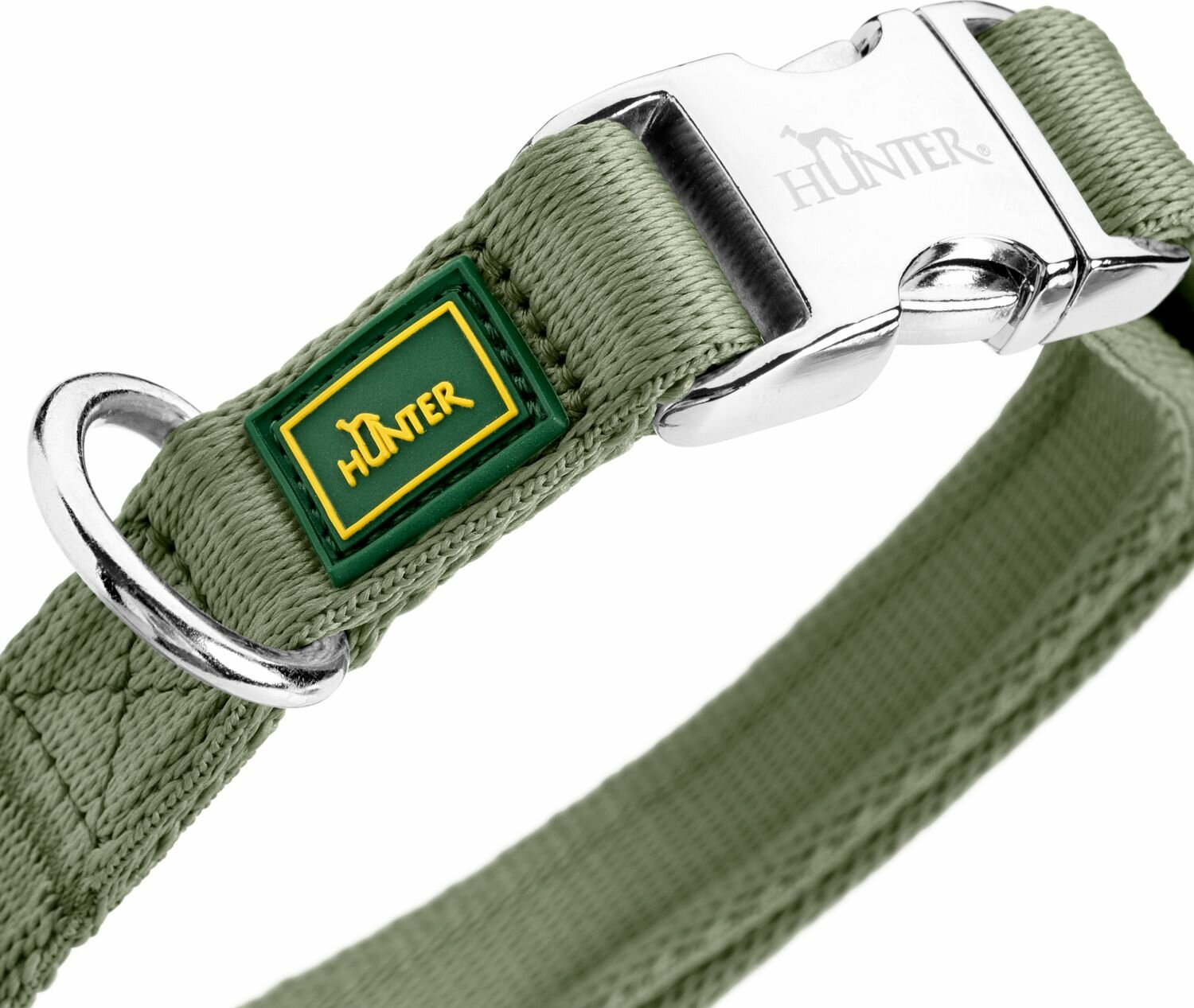 Hunter Ошейник ALU-Strong Inari для собак M (40-55 см) нейлон с металлической застежкой, оливковый