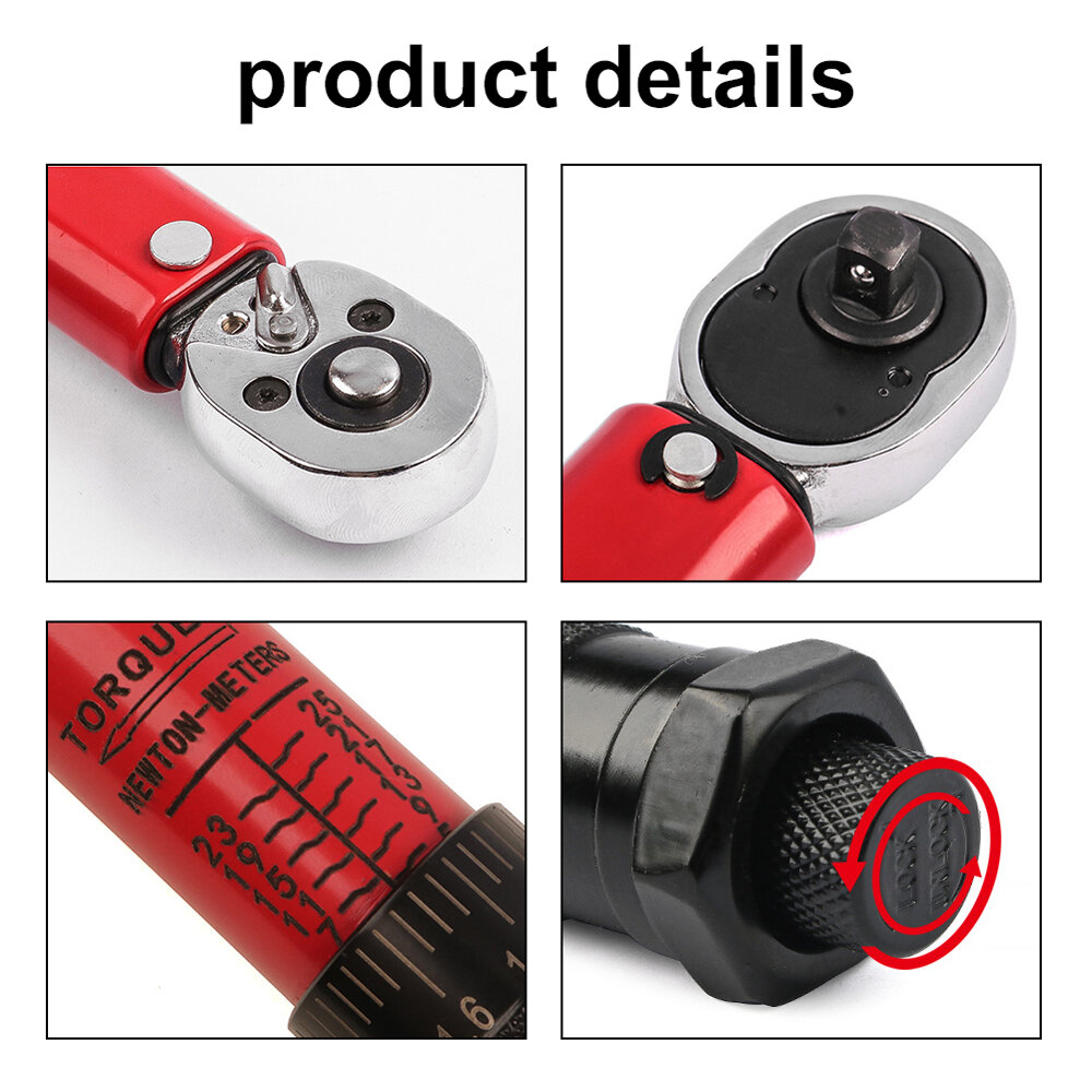 Регулируемый динамометрический ключ 1/4 дюйма гаечный ключ 5-25 Н. м ручной инструмент для ремонта велосипеда мотоцикла автомобиля аксессуар