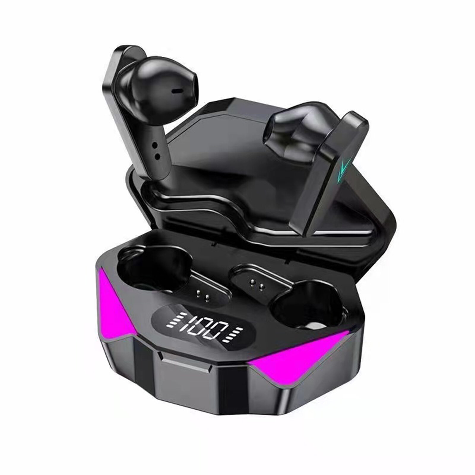 Наушники беспроводные True Wireless Stereo X15 с микрофоном, технология BT5.0, низкий задержка, защитные от пото, для спорта, сенсорное управление, зарядный кейс 300mAh с индикацией заряда, черный цвет