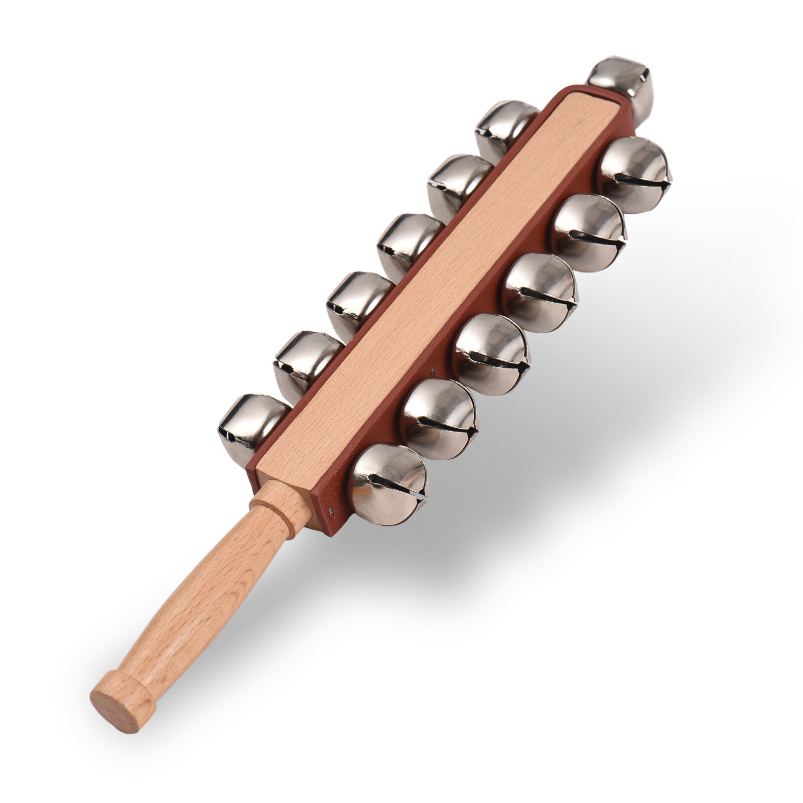 Ручные джингл-беллы, ручные санные колокольчики, деревянные шейкеры, джингл-беллы на палочке, ударный музыкальный инструмент, колокольчики для Рождества, свадьбы, дня рождения и вечеринок.