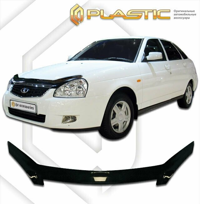 Дефлектор капота для ВАЗ Lada Priora хэтчбэк 2007 Classic черный